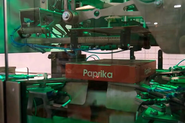 Nieuwe dekselmachine voor dozen in actie bij paprikasorteerlocatie Coöperatie Hoogstraten