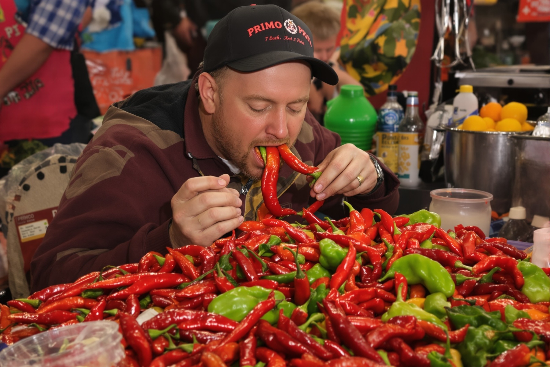 Man sets world record by eating 85 ultra-hot 7 Pot Primo peppers