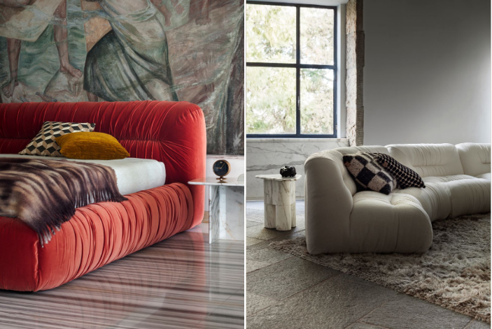 Mambo bed and Cards and Ufo side tables designed by Lorenza Bozzoli for ...